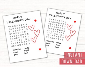 Printable Word Search Valentine, Class Valentines, School Valentine ...
