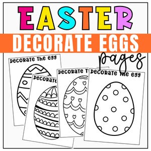 Decorate Easter Eggs Activity - Easter Printable Activity- Sunday ...