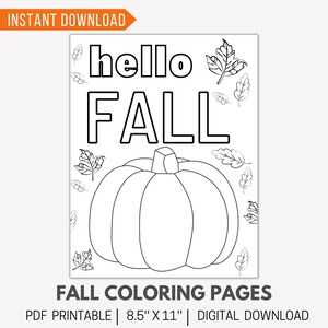 Fall Coloring Pages Autumn Coloring Pages Pumpkin Coloring - Etsy
