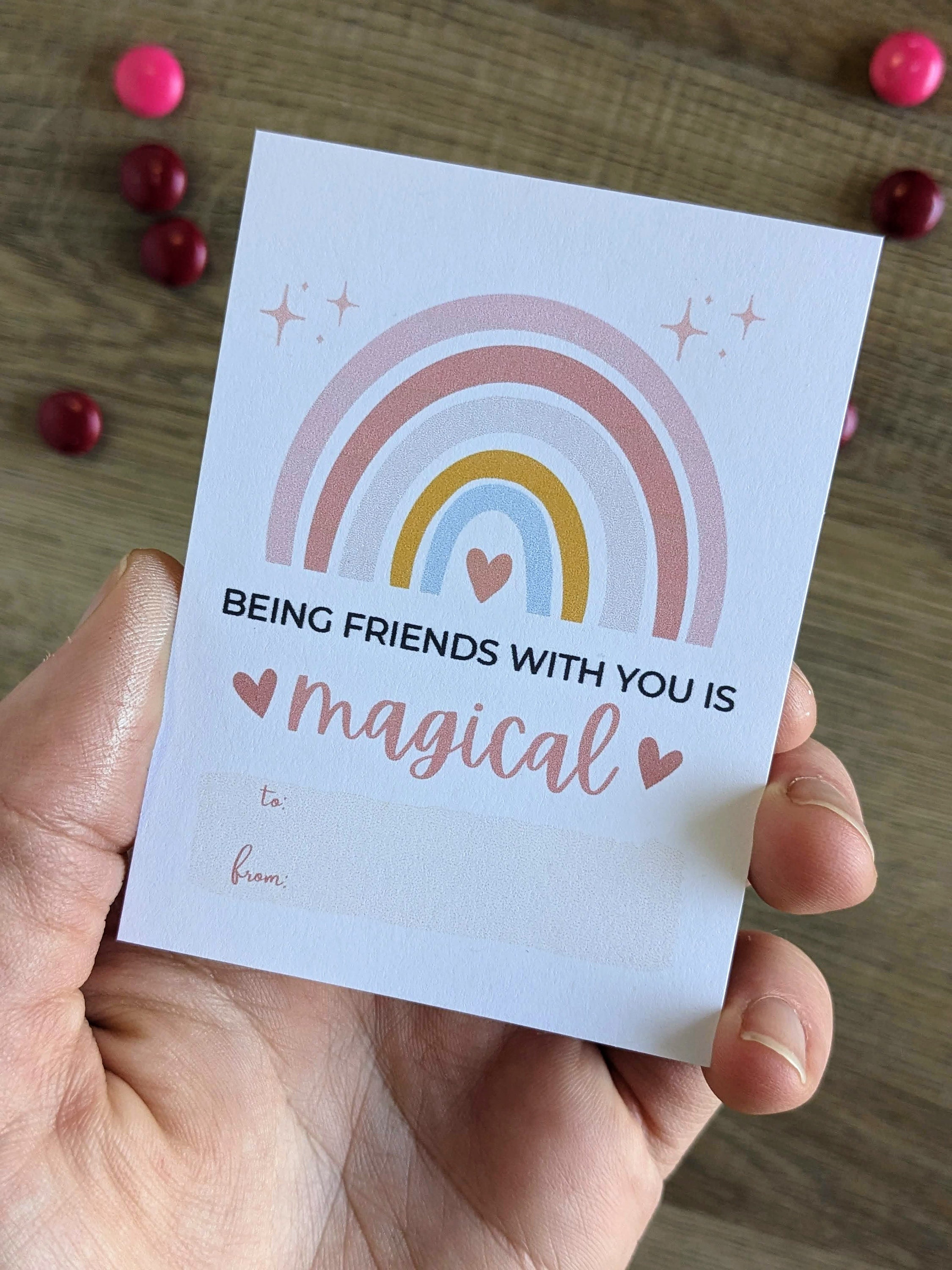 Printable Rainbow Valentines Day Cards Printable Valentines Instant ...