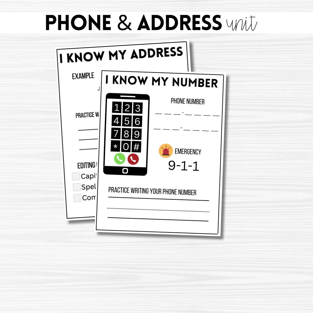 Life Skills - Phone Number Practice- Address Practice- Phone Activity ...