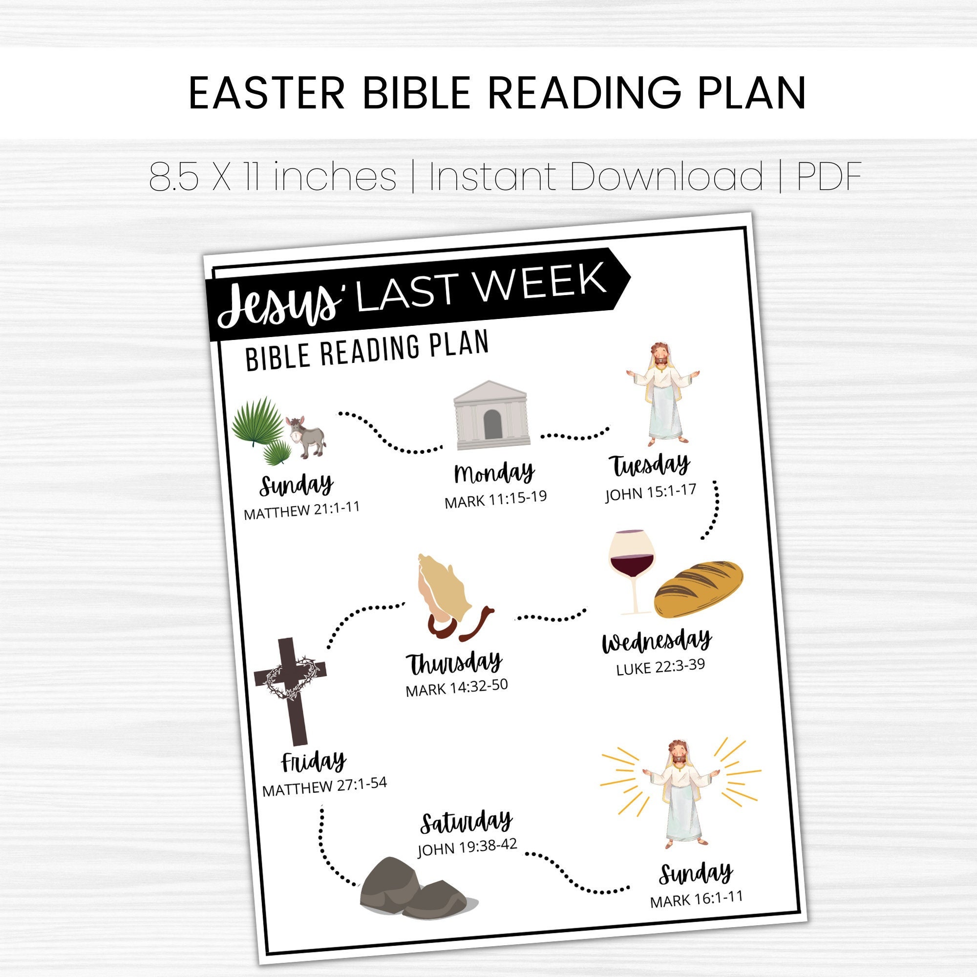 HOLY WEEK for Kids Holy Week Printable Easter Story Bible Reading Plan ...