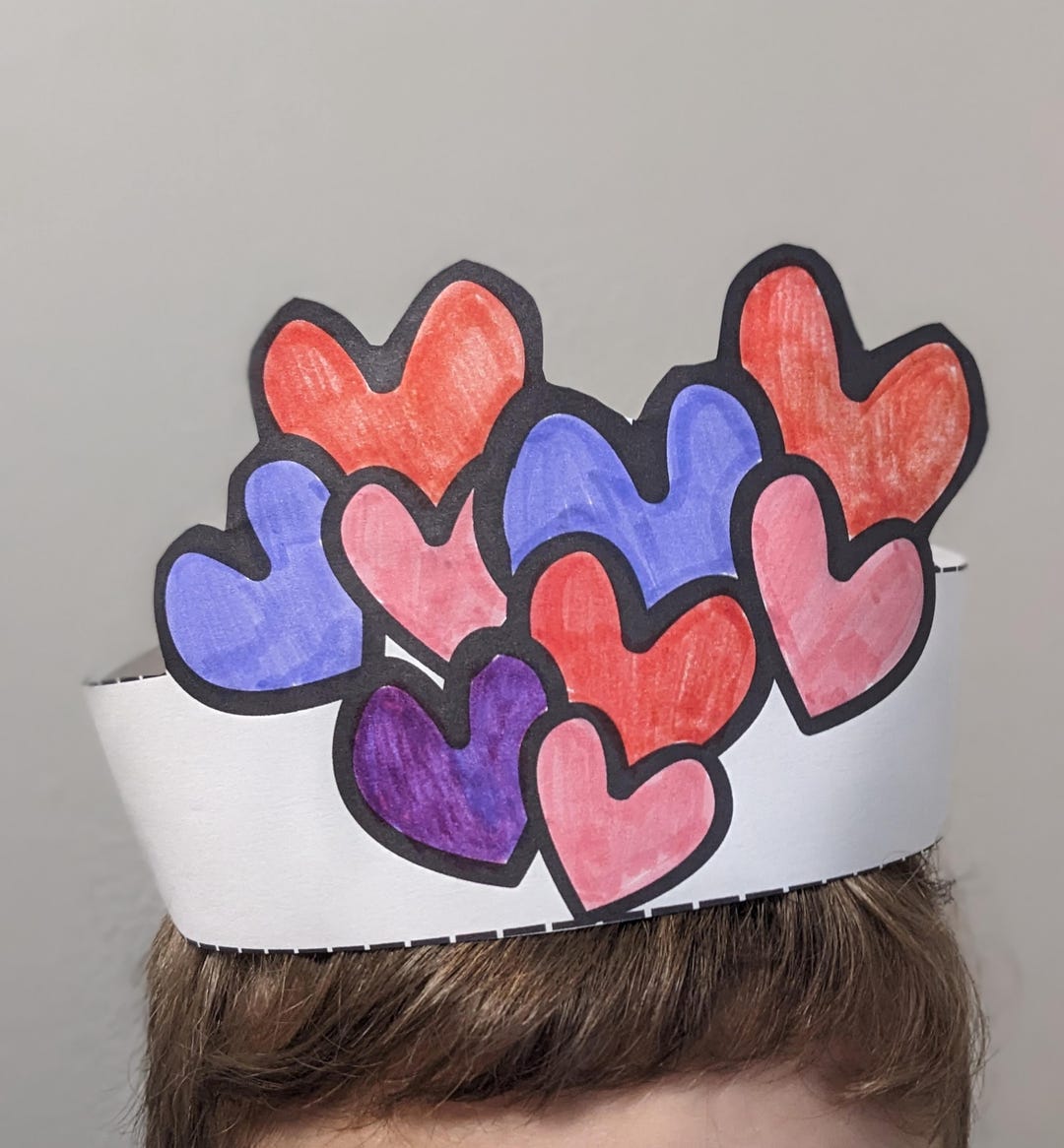 Valentines Day Paper Crown, Valentine Activity for Kids, Classroom ...
