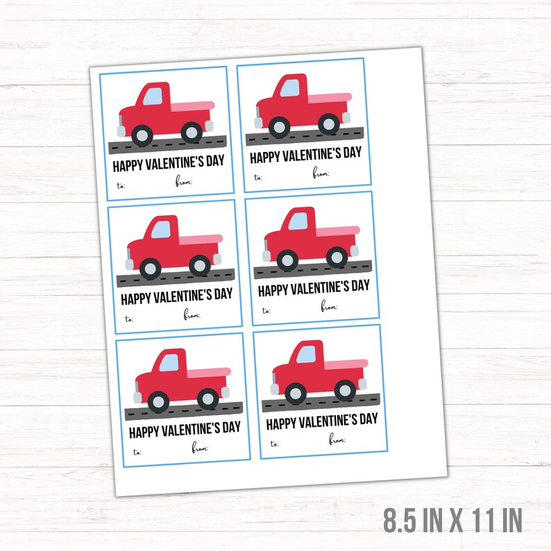 Printable Truck Valentine's Day Cards Printable Valentine Cards ...