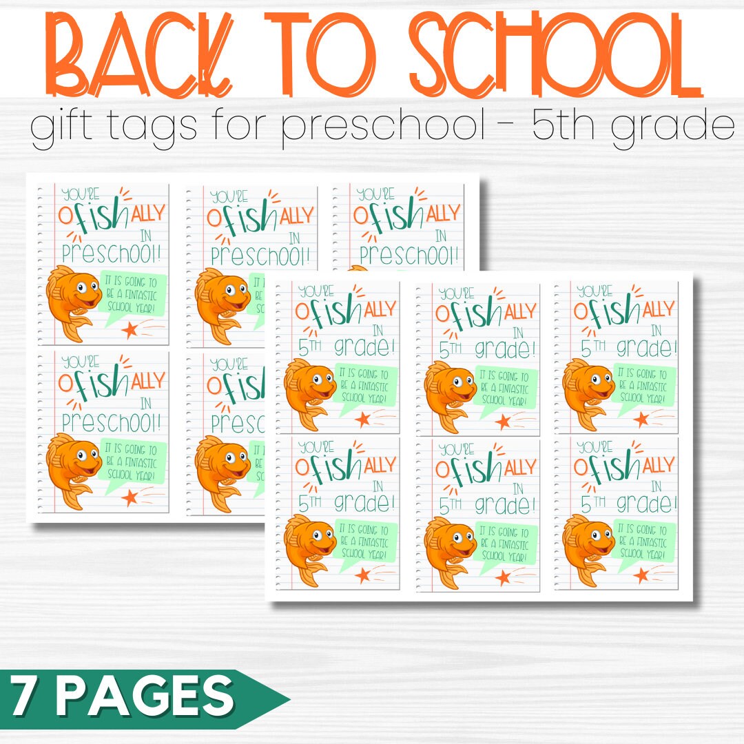 O-fish-ally Back to School Student Gift Tags - Etsy