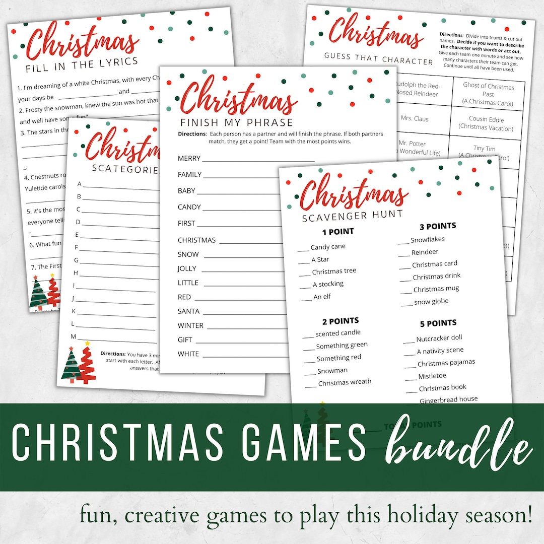 Printable Christmas Party Games- Games for Families, Groups, Office ...