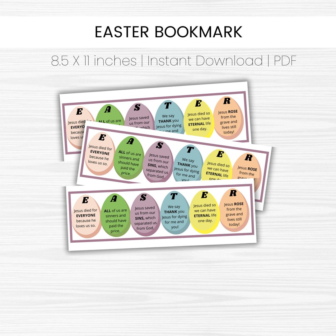 Printable Easter Bookmark for Kids - Easter Bookmark Printable ...