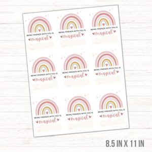 Printable Rainbow Valentines Day Cards Printable Valentines Instant ...