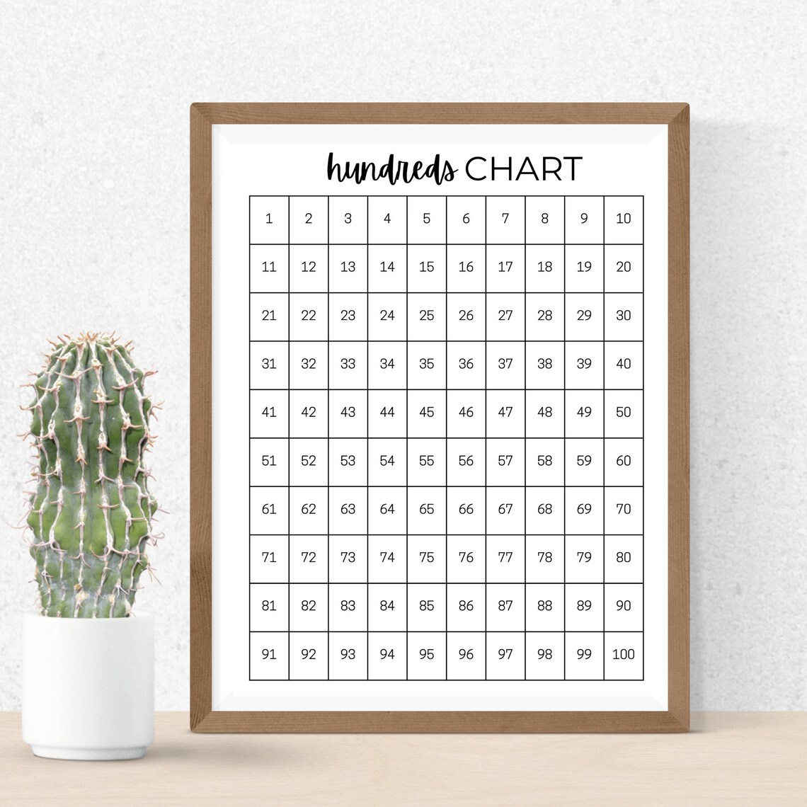 Hundreds Chart Hundreds Number Chart Numbers 1-100 - Etsy