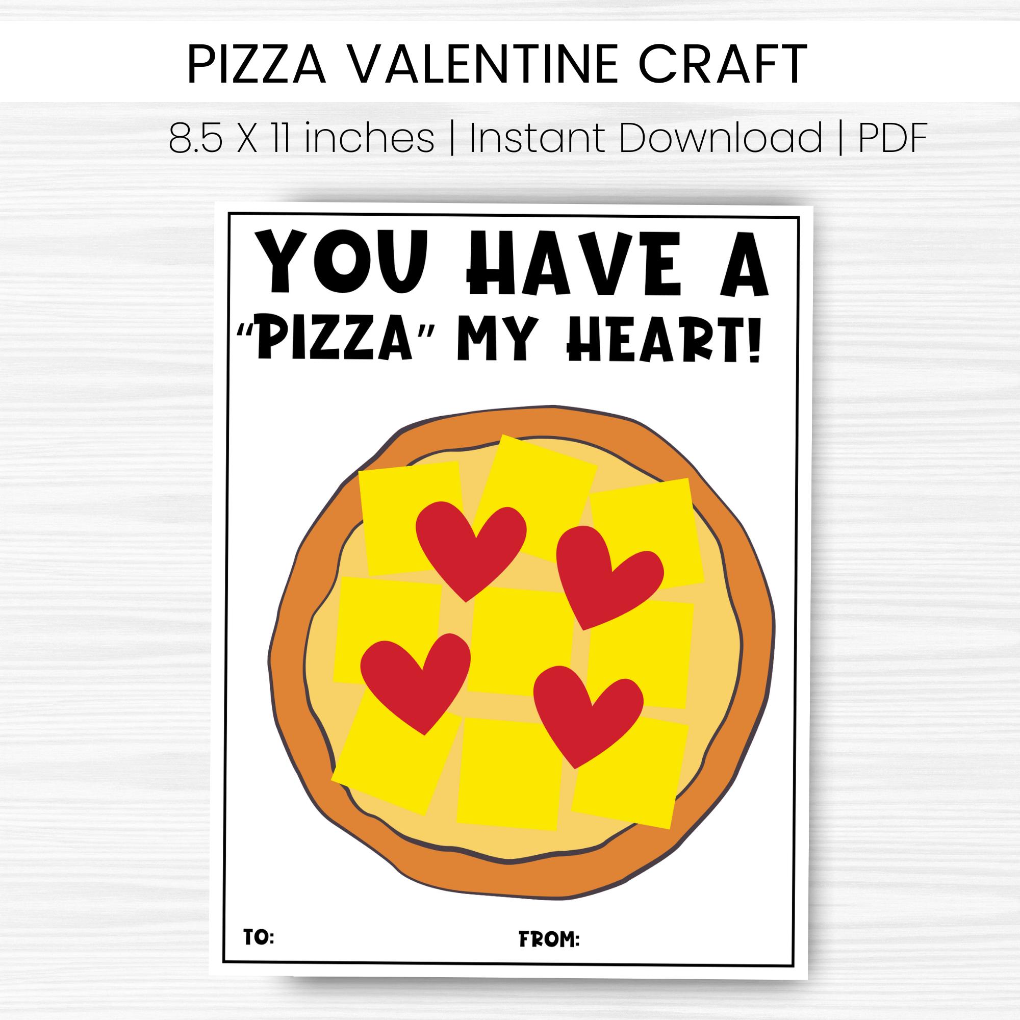 Pizza Valentine Craft, Valentine Activity for Kids, Classroom Valentine ...