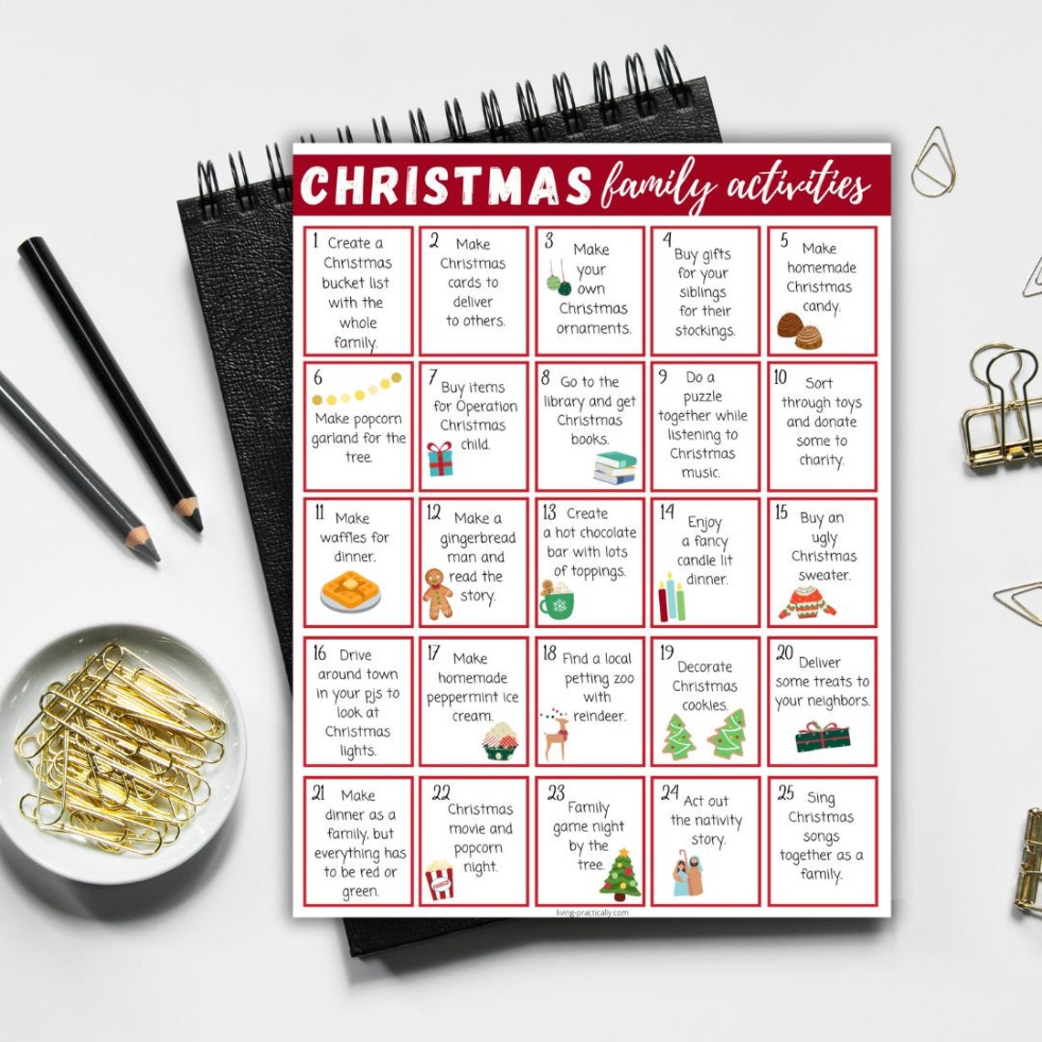 Printable Advent Calendar Kids Advent Calendar Christmas Countdown ...