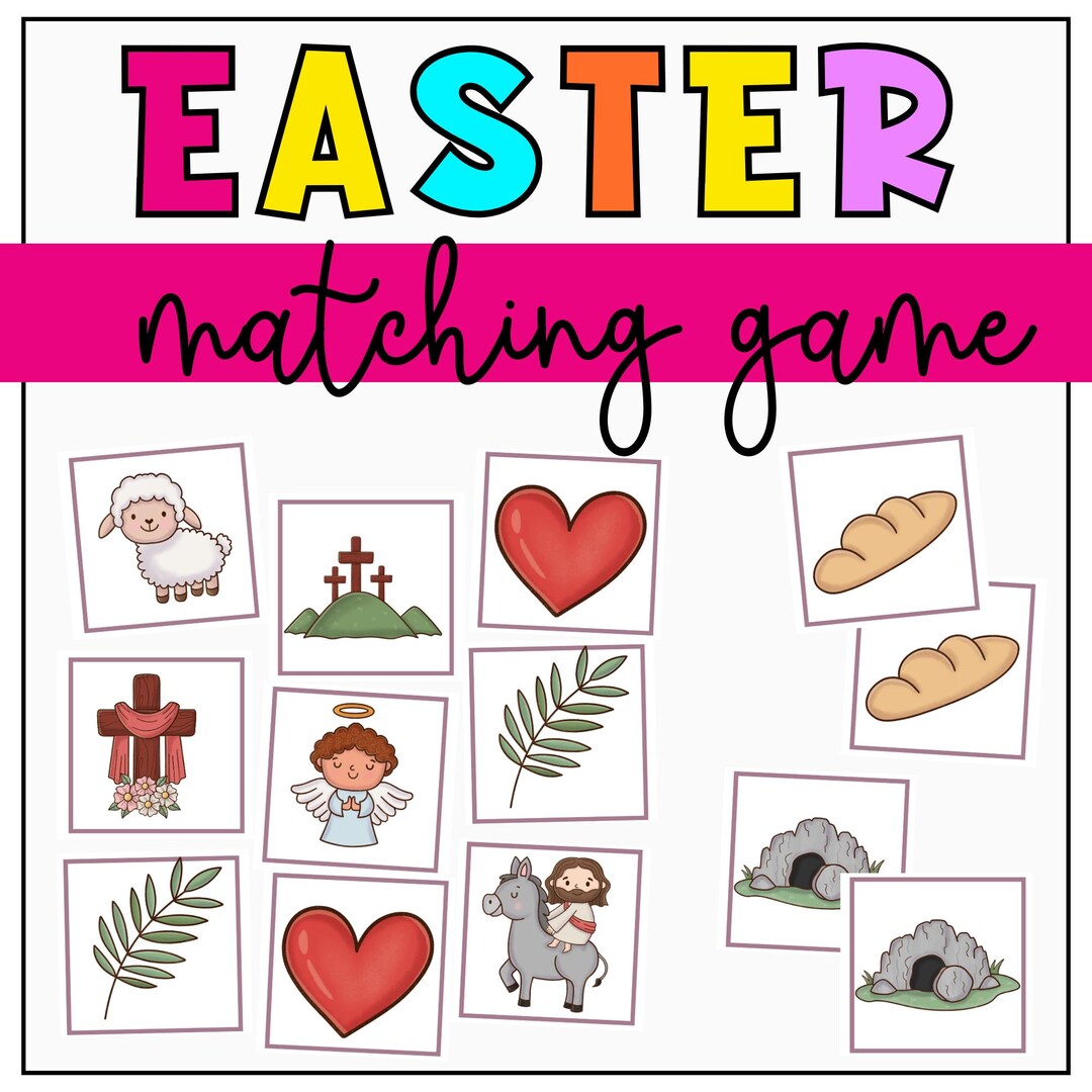 Easter Matching Game- Easter Printable Activity- Sunday School Easter ...