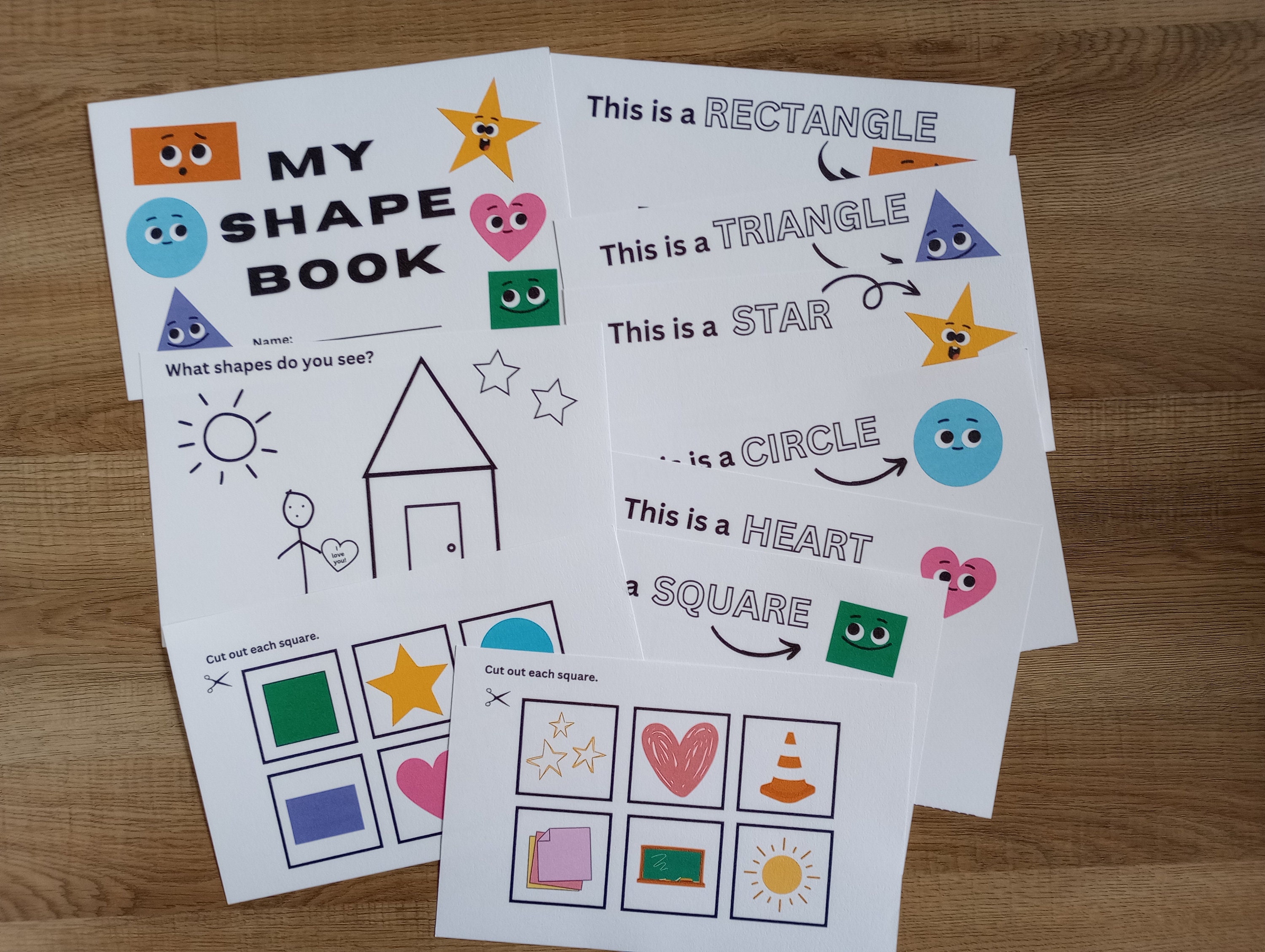 Shape Book Learn My Shapes Preschool Activity Toddler Activities - Etsy
