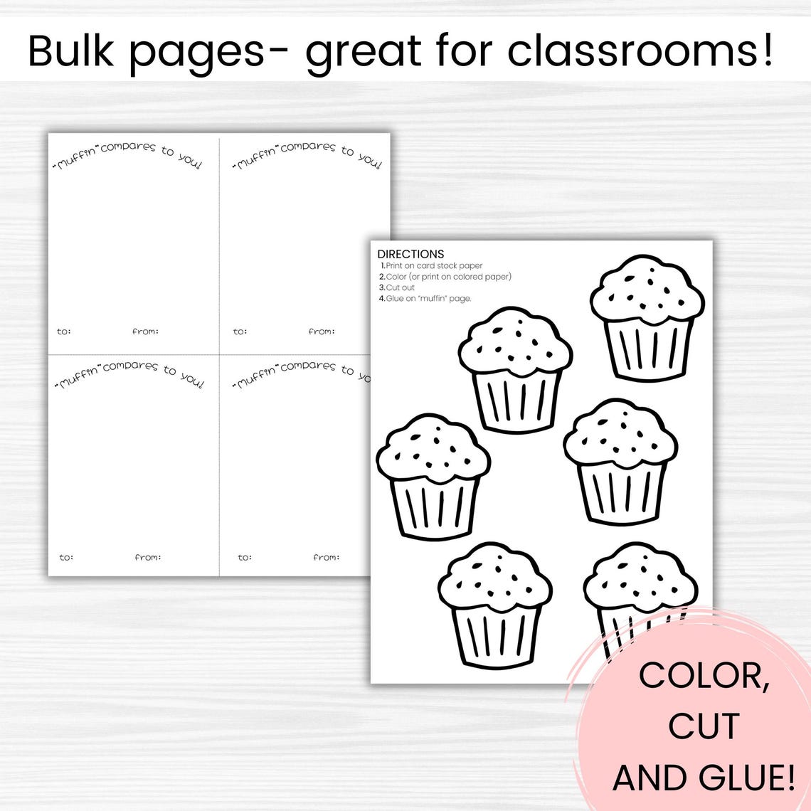 MUFFIN Valentine Craft, Valentine Activity for Kids, Classroom ...