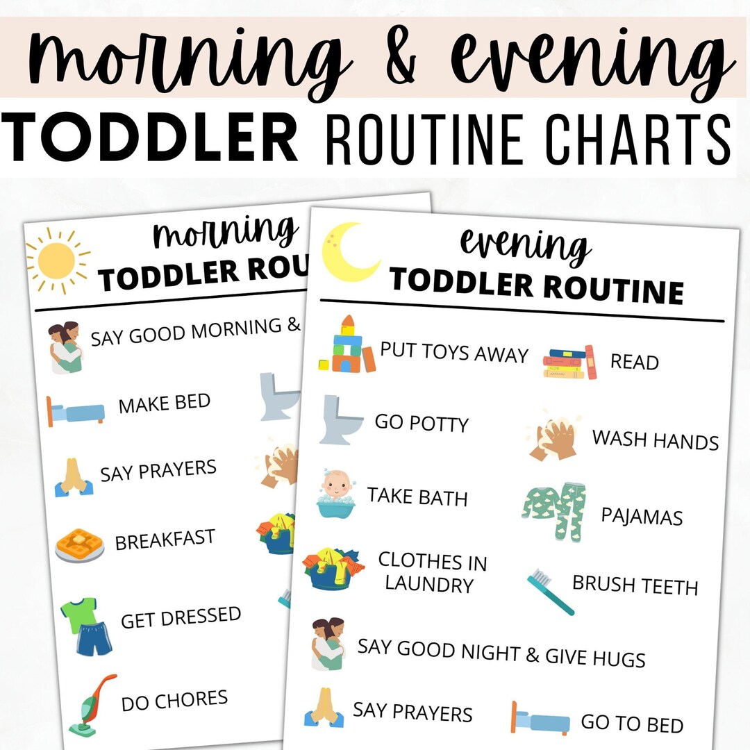 Printable Daily Routine for Kids- TODDLER Routine Charts- Morning ...