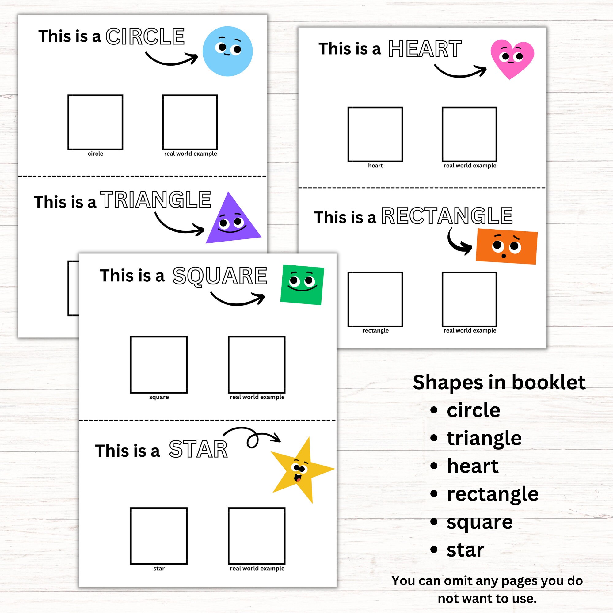 Shape Book Learn My Shapes Preschool Activity Toddler Activities - Etsy