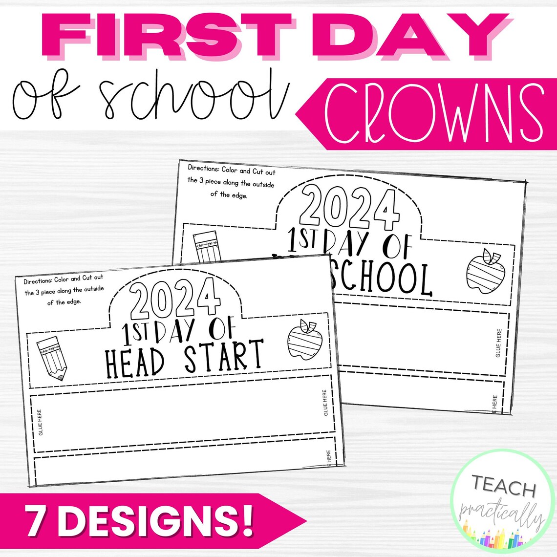 First Day of School Crowns Printable PDF - Etsy