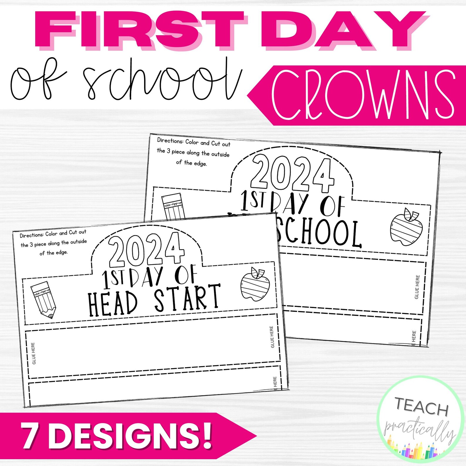 First Day of School Crowns - Printable PDF - Etsy