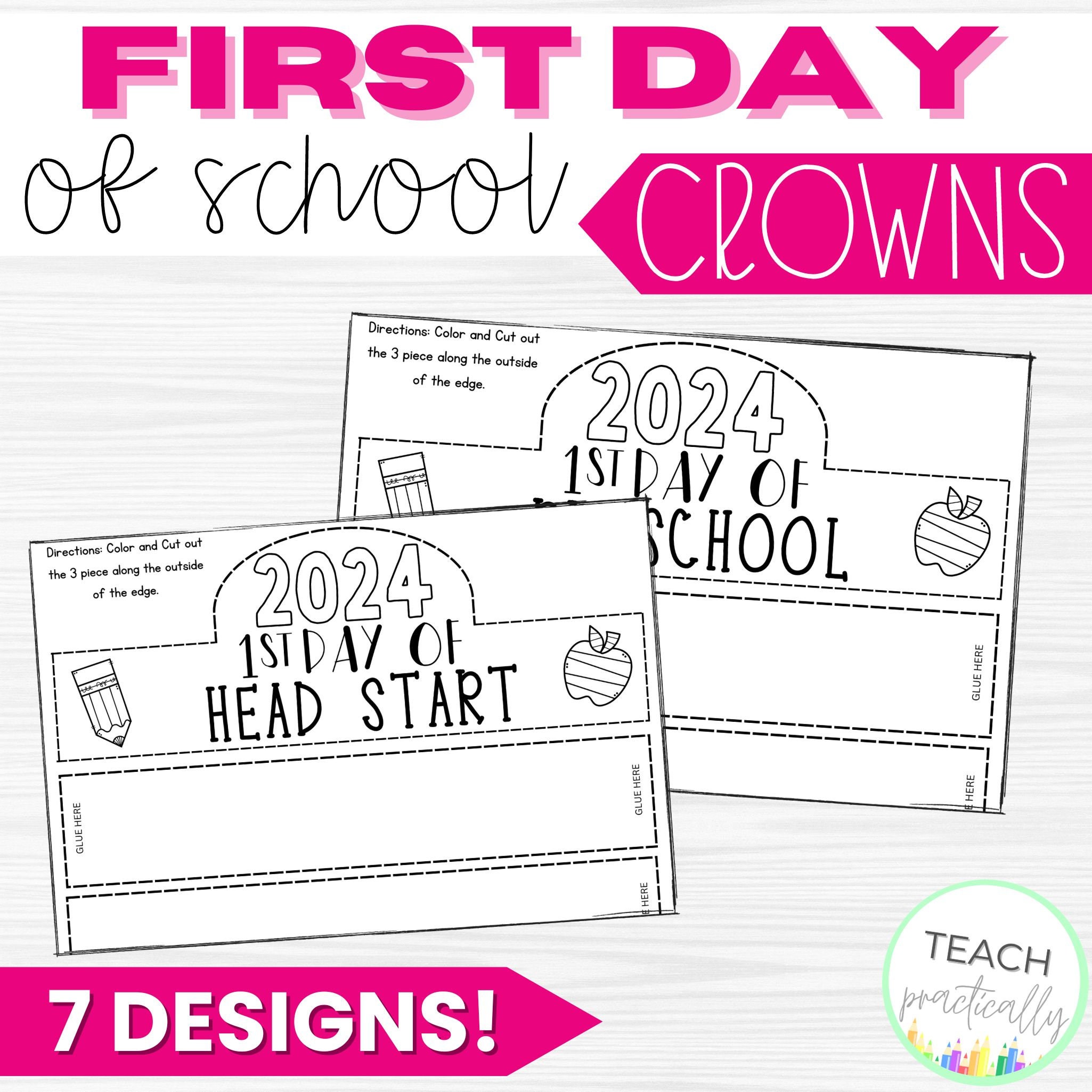 First Day of School Crowns - Printable PDF - Etsy