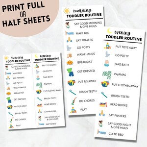 Printable Daily Routine for Kids- TODDLER Routine Charts- Morning ...