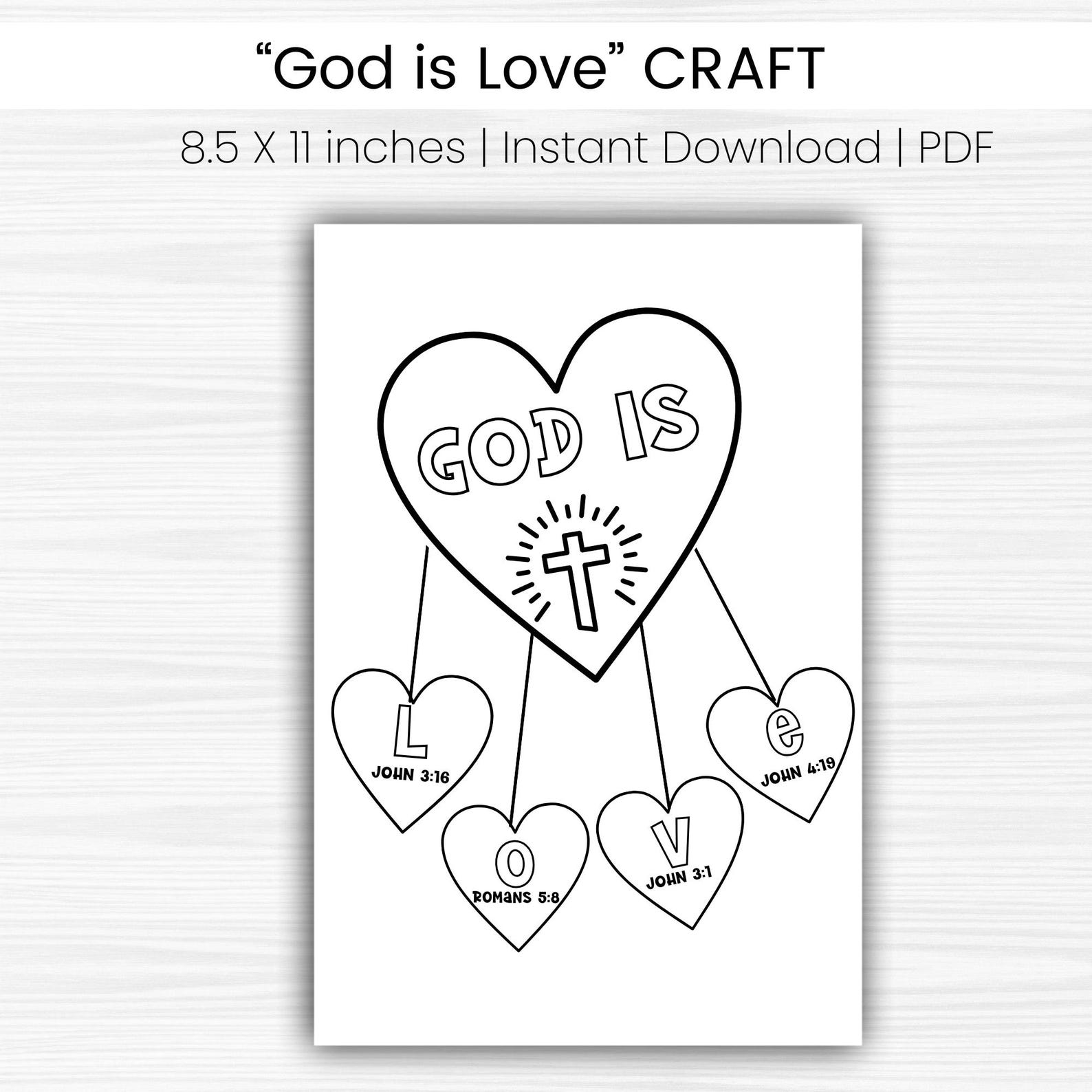 God is Love Craft, Valentine Craft, Valentine Activity for Kids ...
