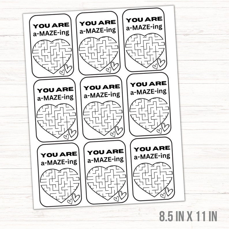 Maze Valentine's Day Cards Activity Valentine Cards Printable ...