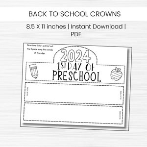 Back to School Crowns - Printable PDF - Etsy