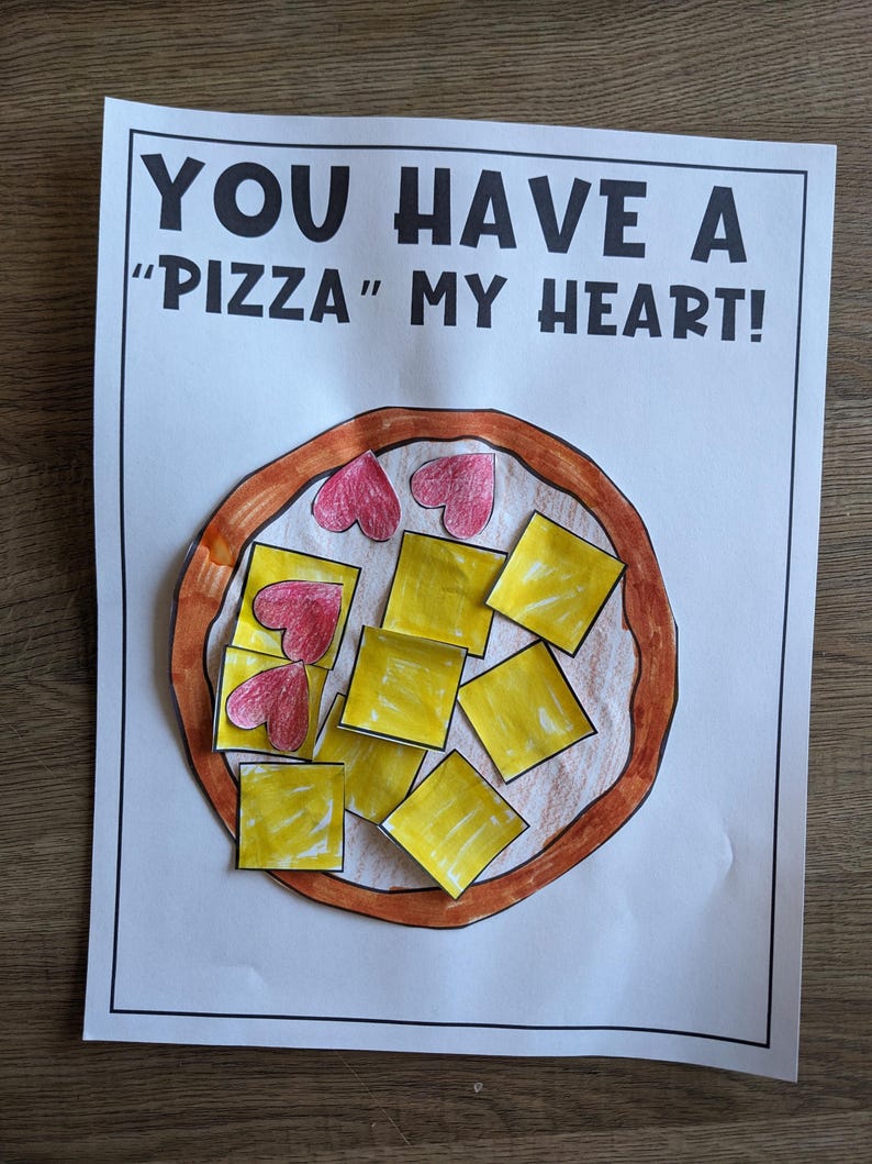 Pizza Valentine Craft, Valentine Activity for Kids, Classroom Valentine ...
