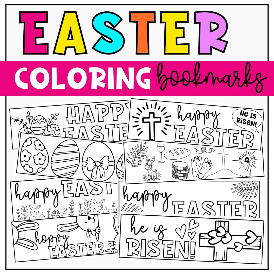 Easter Coloring Bookmarks- Easter Printable Activity- Holy Week for ...
