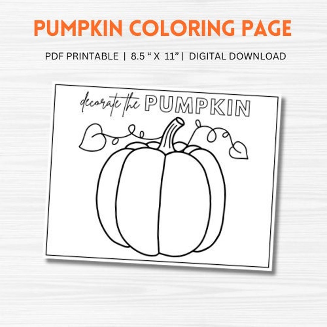 Pumpkin Coloring Pages- Fall Coloring Page - Pumpkin Printable ...