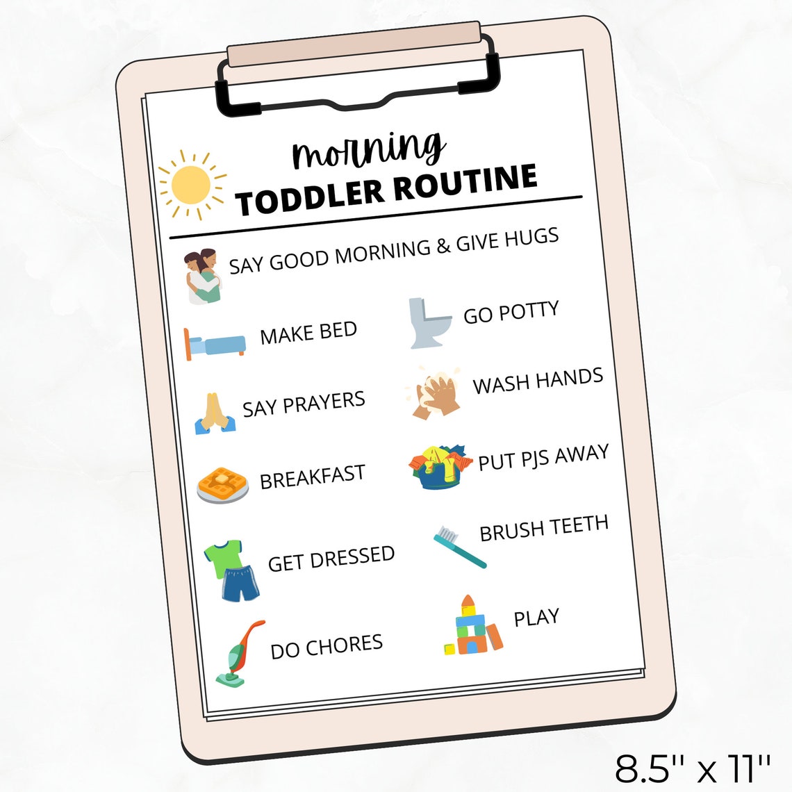 Printable Daily Routine for Kids- TODDLER Routine Charts- Morning ...