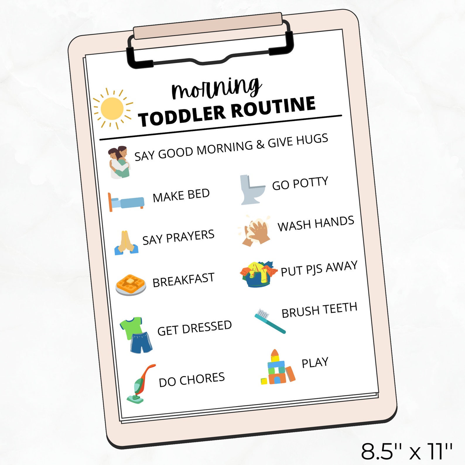 Printable Daily Routine for Kids- TODDLER Routine Charts- Morning ...