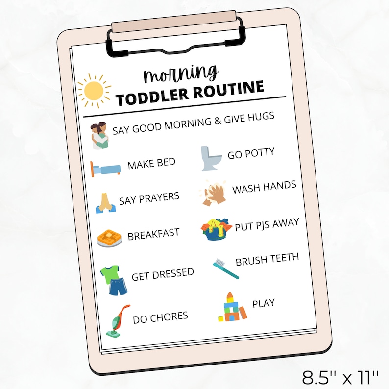 Printable Daily Routine for Kids- TODDLER Routine Charts- Morning ...