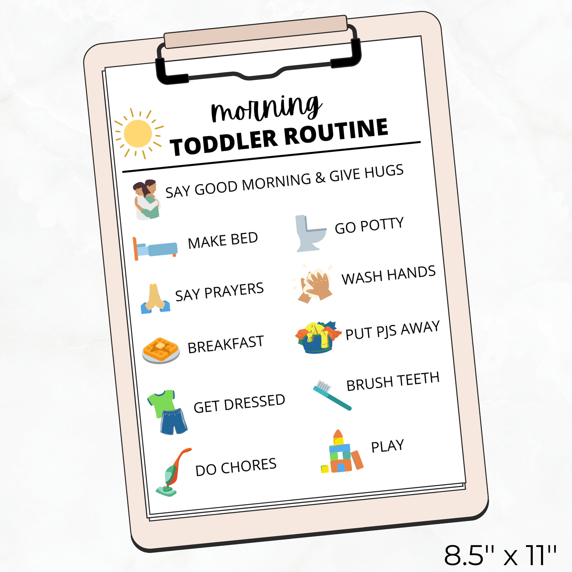 Printable Daily Routine for Kids- TODDLER Routine Charts- Morning ...