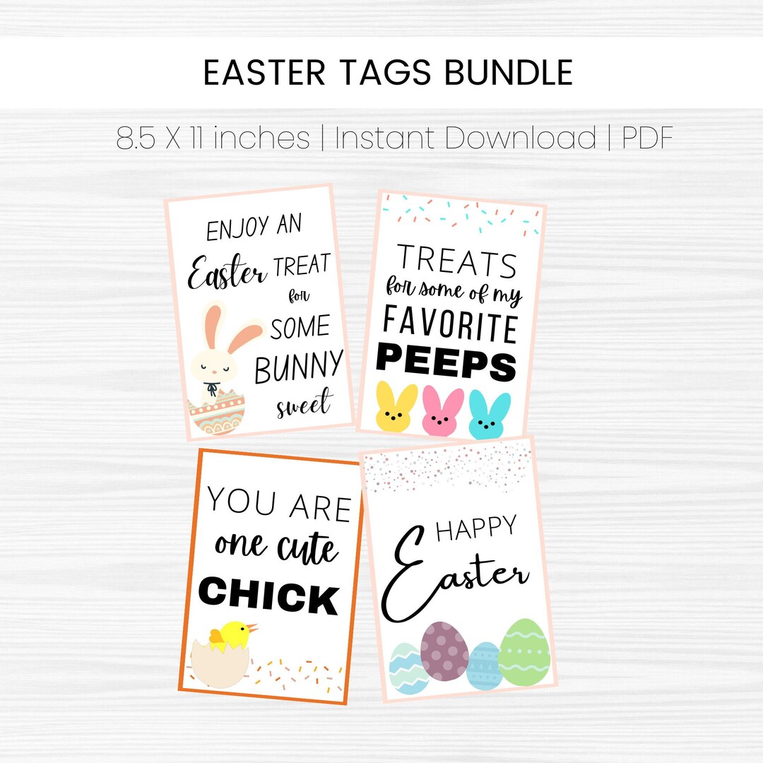 Printable Easter Basket Tags- Easter Basket Tag Printable- Printable ...