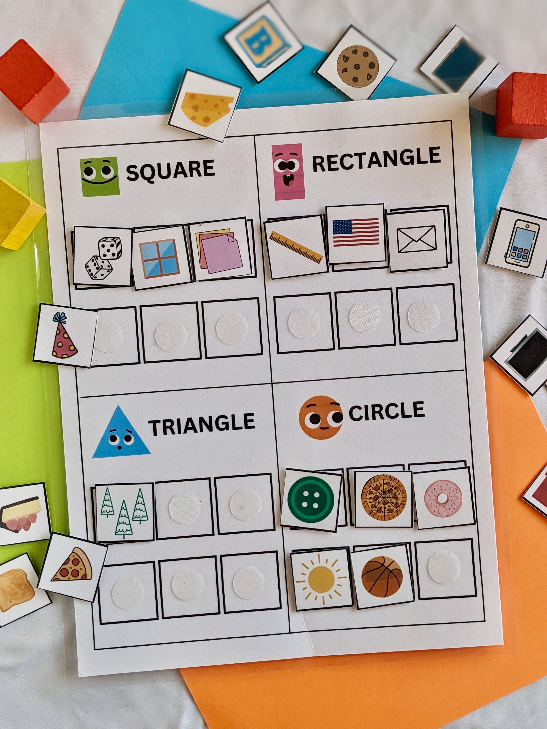 Shape Sorting Activity Sort by Shapes Worksheet Preschool Pages - Etsy