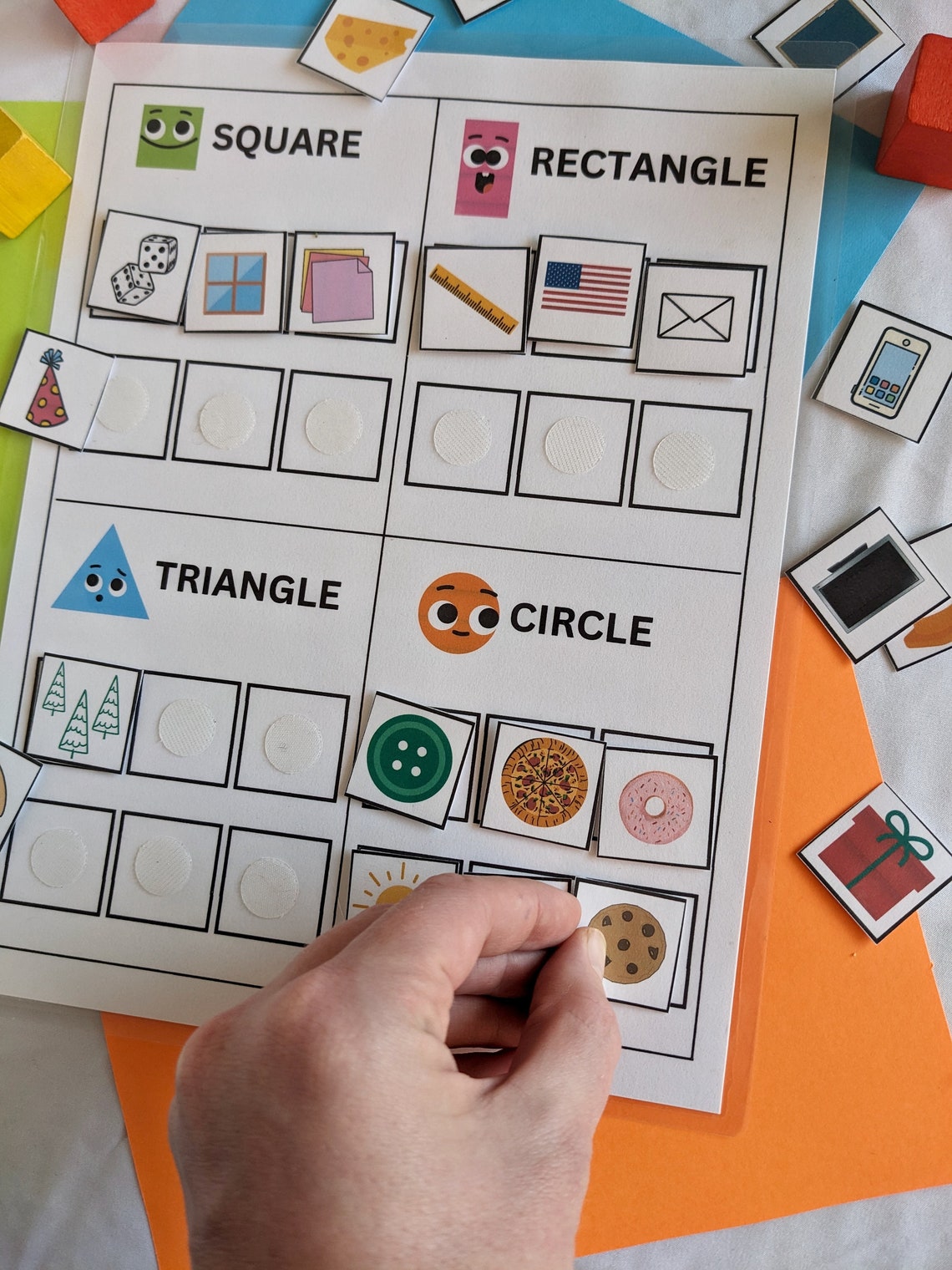 Shape Sorting Activity Sort by Shapes Worksheet Preschool Pages - Etsy