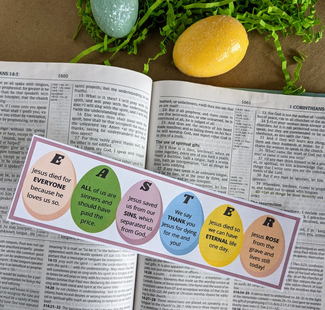 Printable Easter Bookmark for Kids Easter Bookmark Printable Christian ...