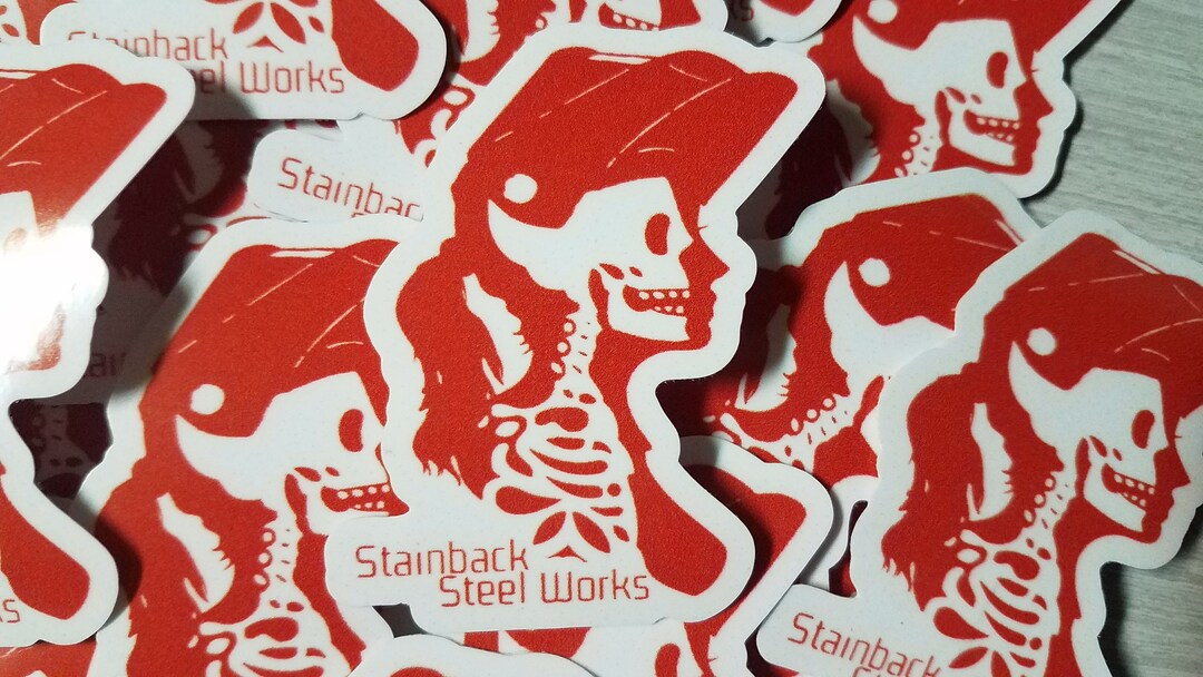 Red Stainback Steel Works Logo Stickers - Etsy