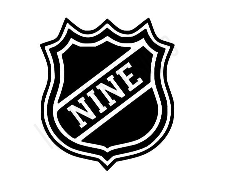 Nine Hockey Shield SVG File, Cricut Cutting, Silhouette Cameo, Design ...