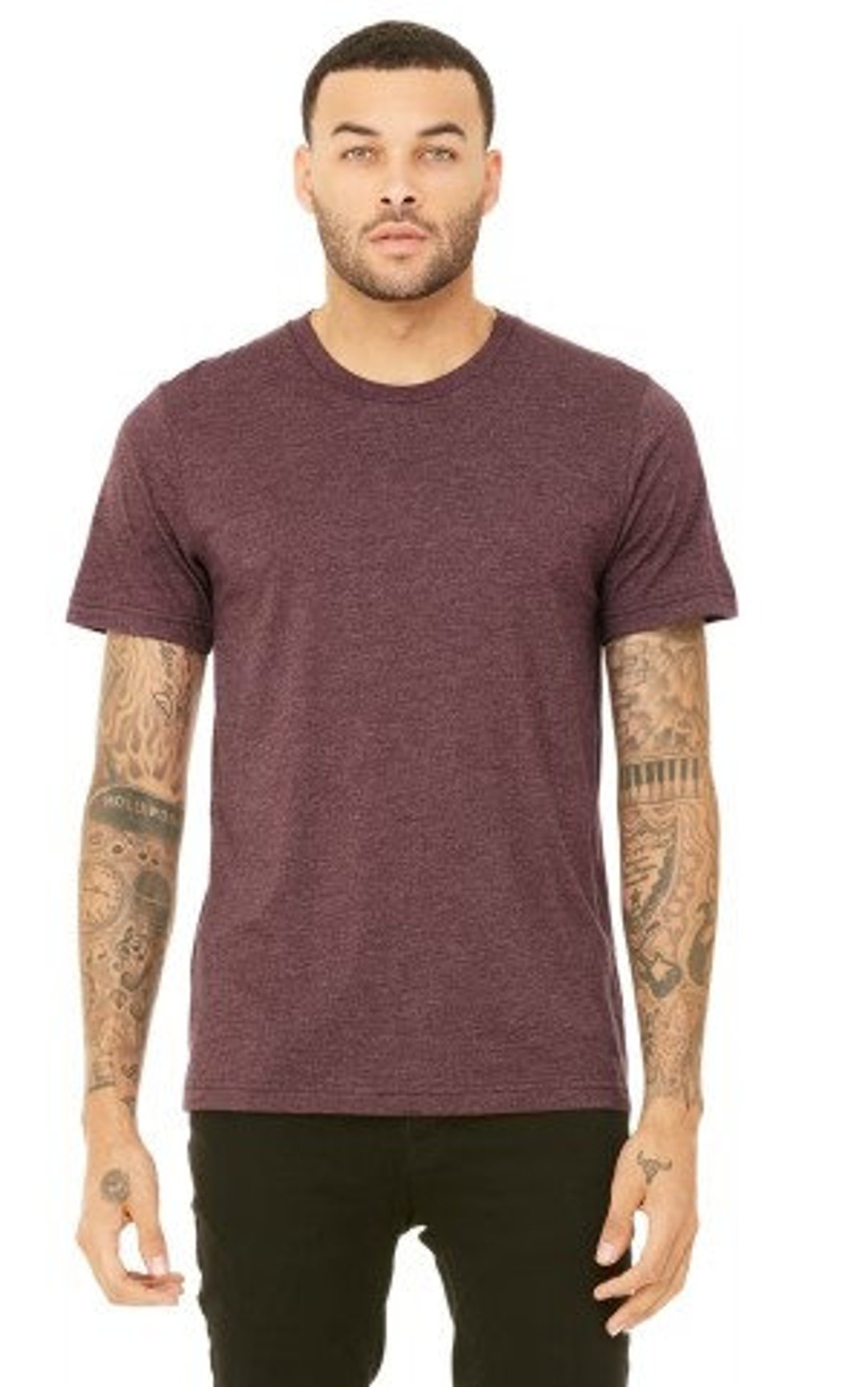 Bella Canvas 3001cvc Heather Maroon Unisex Jersey T-shirt - Etsy