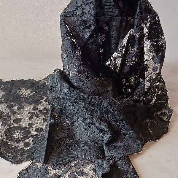 Black Lace Shawl - Etsy