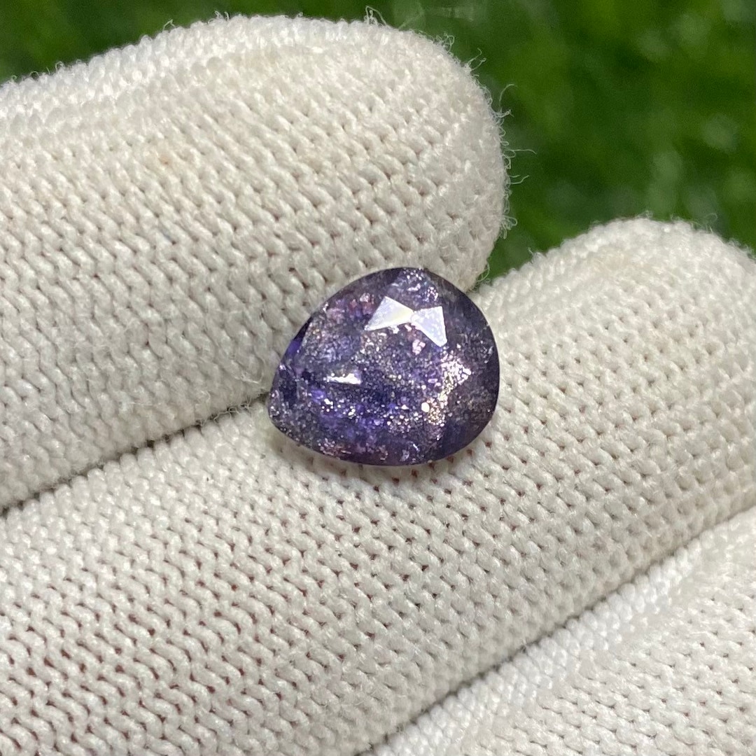 Premium 2carat 9x11 MM Natural Sunstone FSH205 Bloodshot Faceted Iolite ...