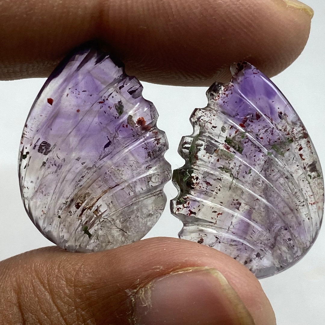 33 Carat Rare !..SUPER Seven Carved..! Gemstone With Amazing 7 Crystals ...