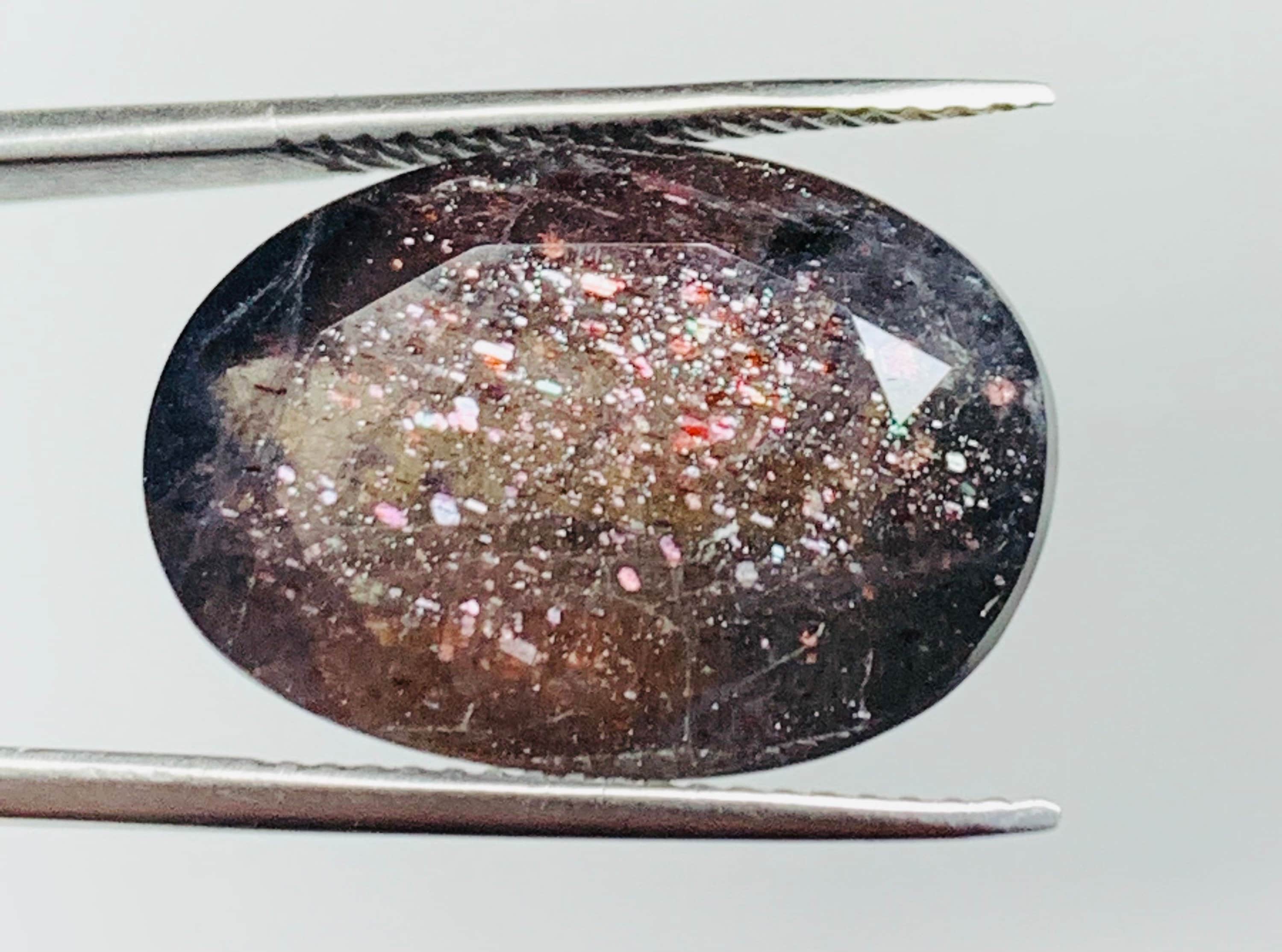 Natural Rare Bloodshot Iolite Sunstone 11.40 Carat 13x18 MM - Etsy UK