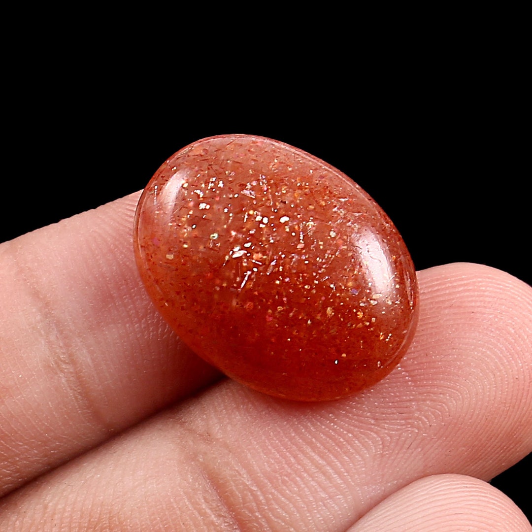 Sunstone BRILLIANT Natural Sunstone Cabochon Red Sparkle Sunstone ...