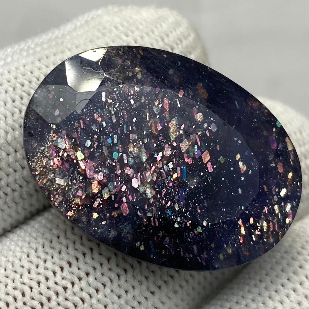 Colorful Bloodshot Iolite Sunstone 22x31mm Oval Shape With Multi ...
