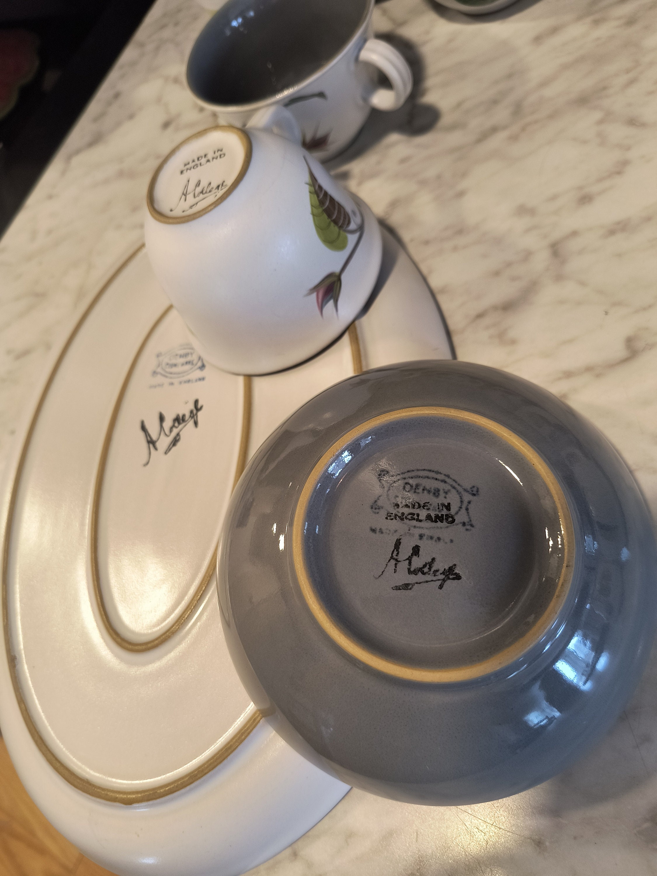 Vintage Denby Stoneware Spring Leaves & Buds 1950's Set of 27 Including ...