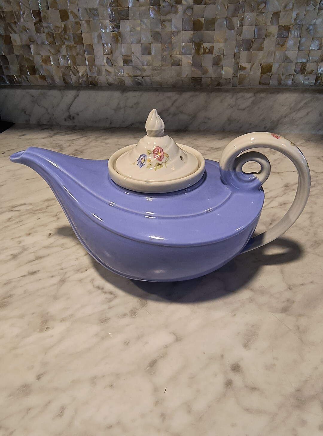 Vintage Hall Superior Ceramic Teapot & Infuser Blue Morning Glory ...
