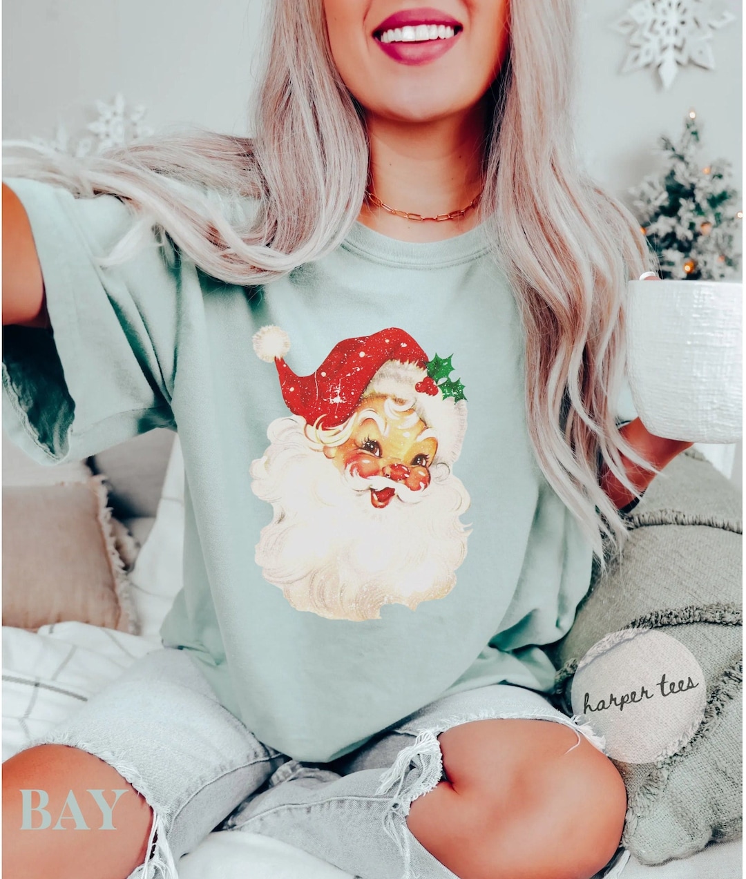 Vintage Santa Shirt, Vintage Christmas Shirt, Retro Christmas Shirt ...